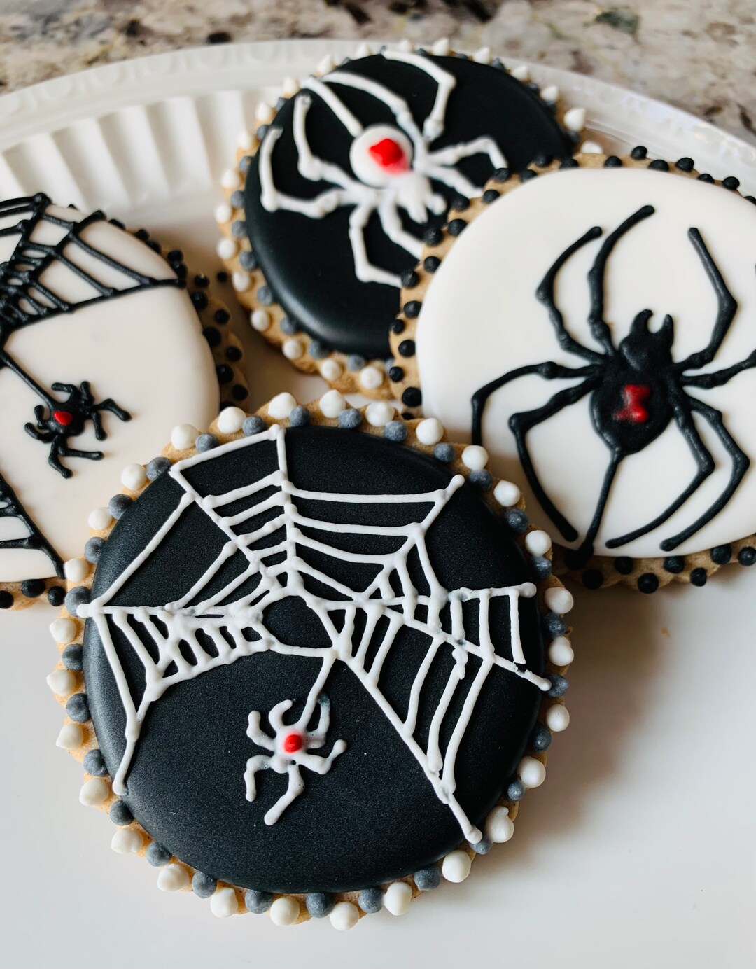 Spiders 6- Round/halloween Sugar Cookies. (gluten Free Available Upon ...