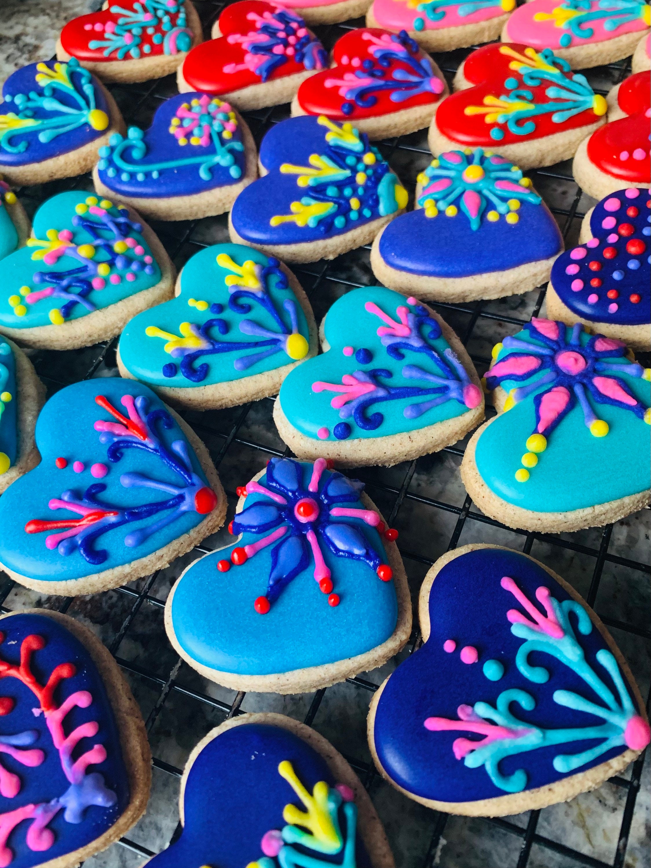 6 Mini Sweetheart Cookies/hand Made Royal Icing Sugar | Etsy