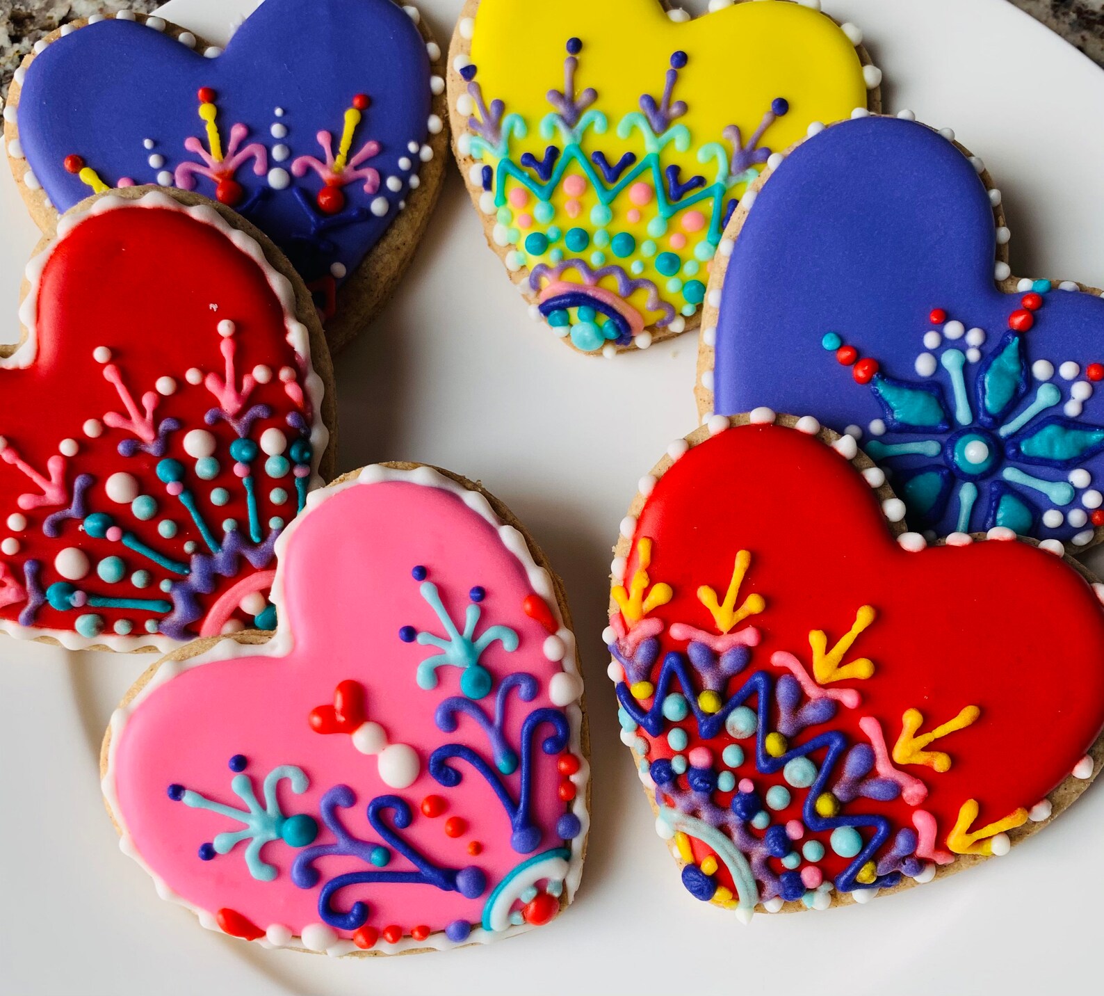 Sweet Hearts 4 Hand made Royal icing sugar cookies gluten | Etsy