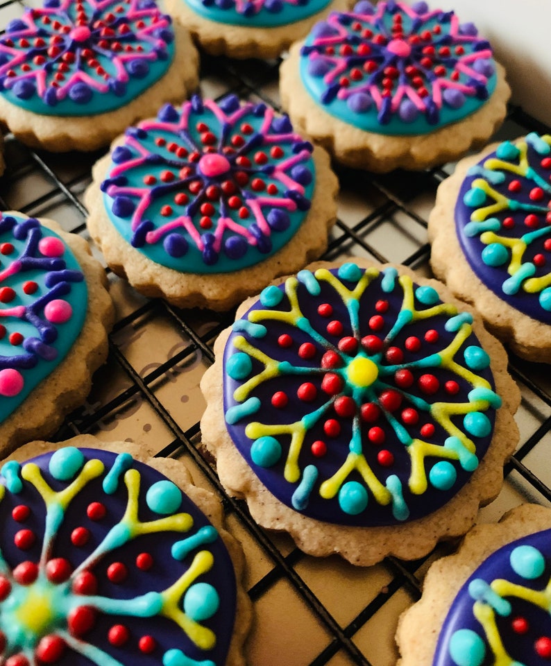 Mosaic Royal Icing Sugar Cookies (set of 8) - Etsy