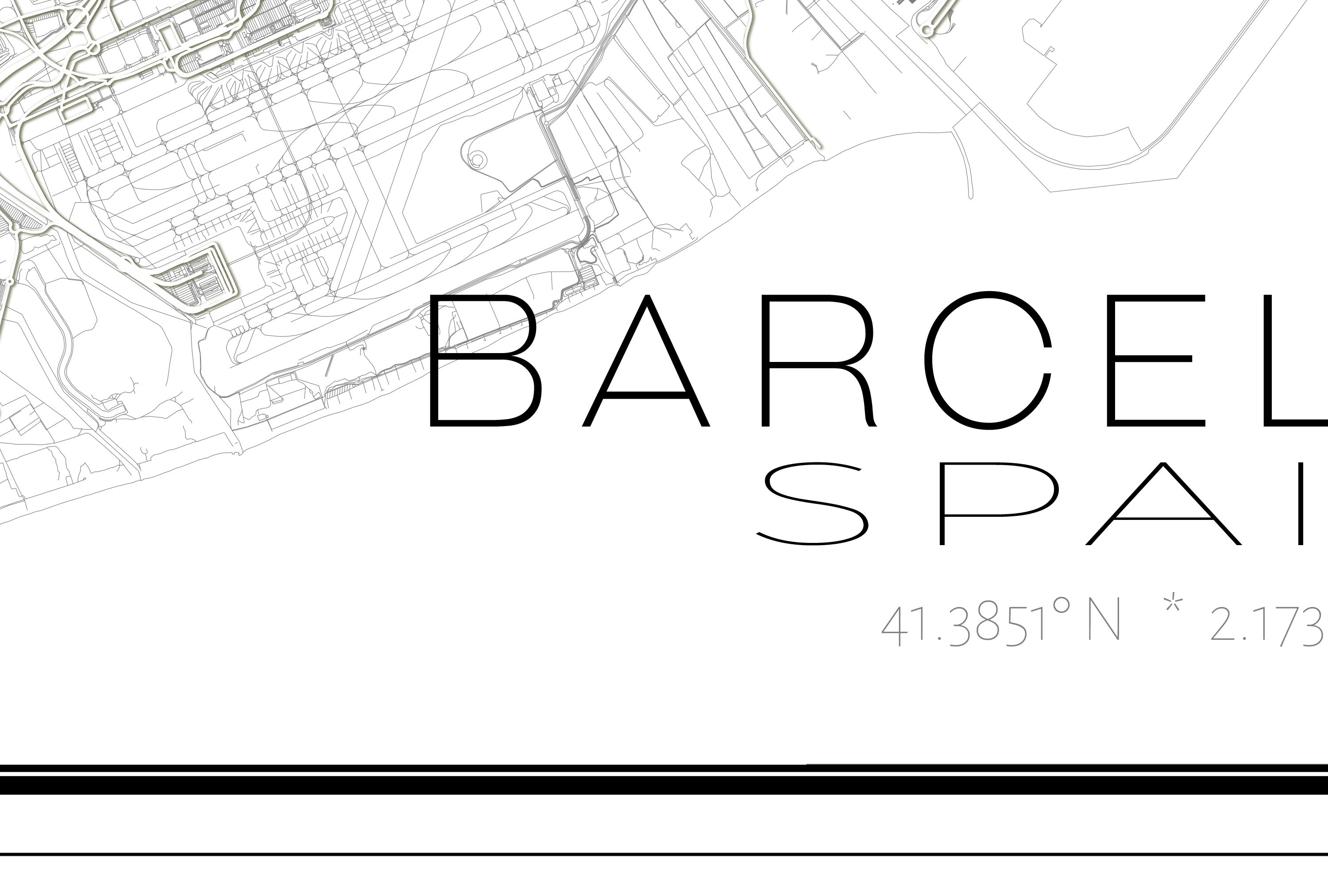 High Resolution Printable Map of Barcelona. Instant Download. - Etsy