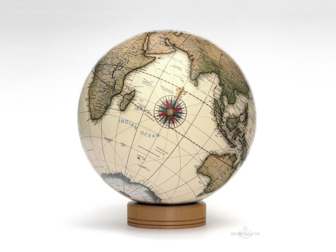 NAVIGATOR - Desktop 6.3" Globe Diameter. Original Design Handmade Globe ...