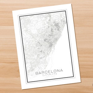 High Resolution Printable Map of Barcelona. Instant Download. - Etsy