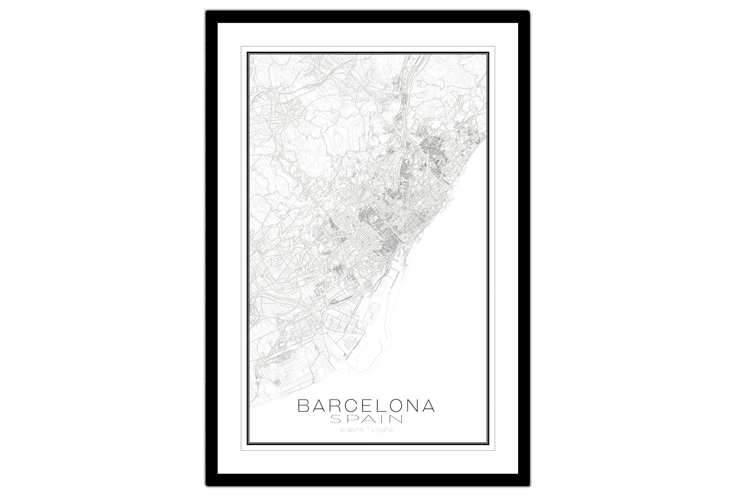 High Resolution Printable Map of Barcelona. Instant Download. - Etsy