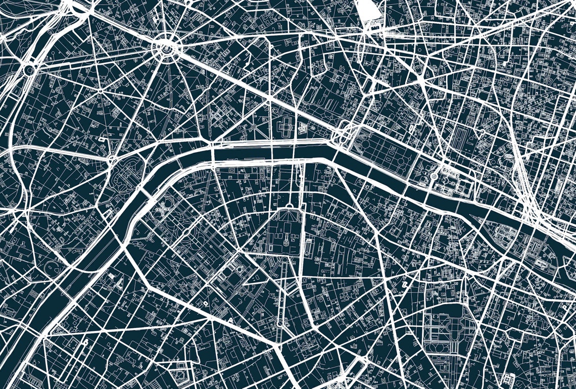 High Resolution Printable Map of Paris. Instant Download - Etsy UK