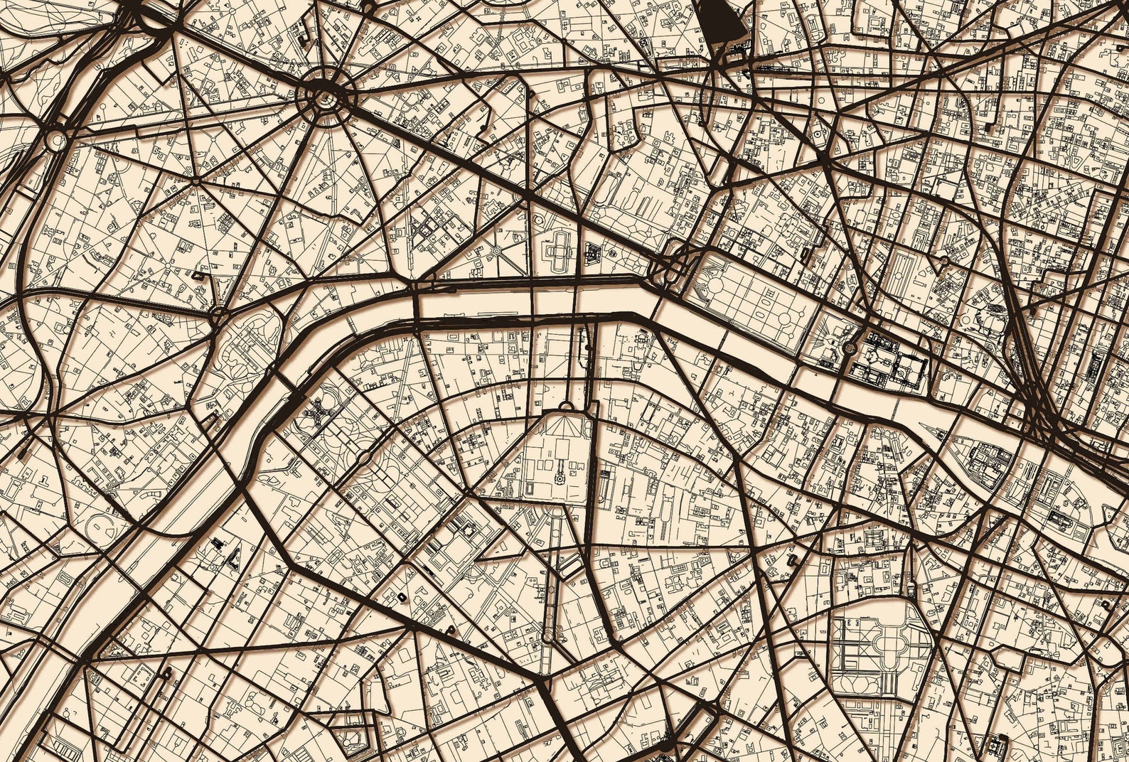 High Resolution Printable Map of Paris. Instant Download | Etsy