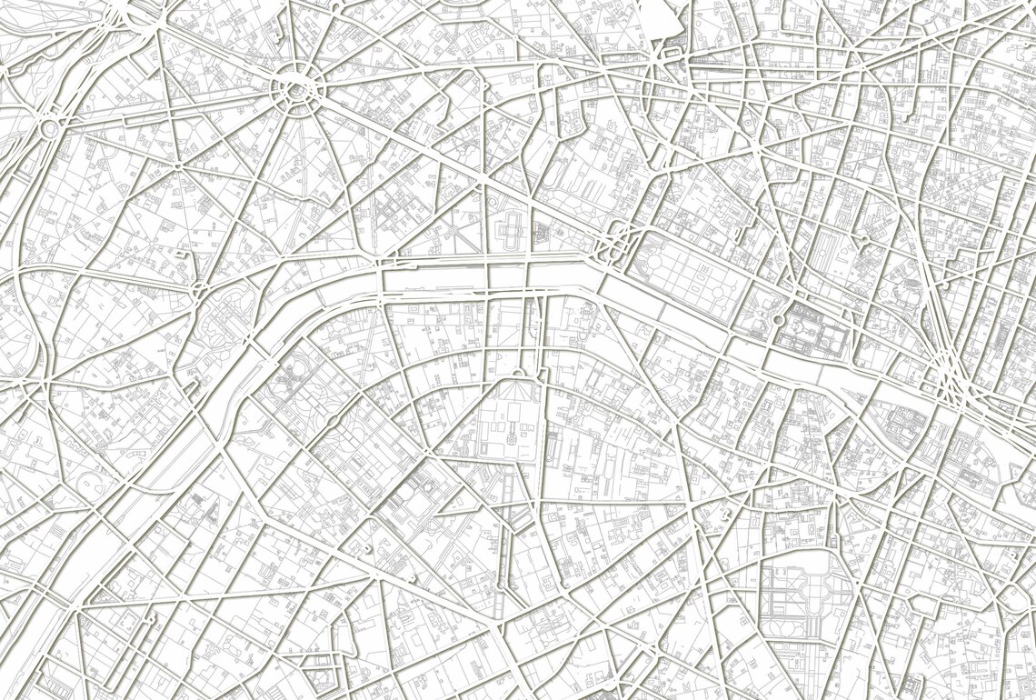 High Resolution Printable Map of Paris. Instant Download | Etsy