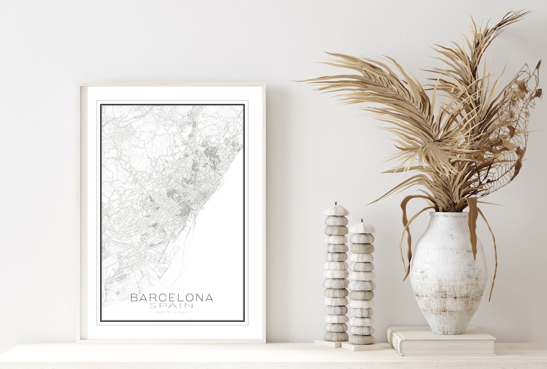 High Resolution Printable Map of Barcelona. Instant Download. - Etsy