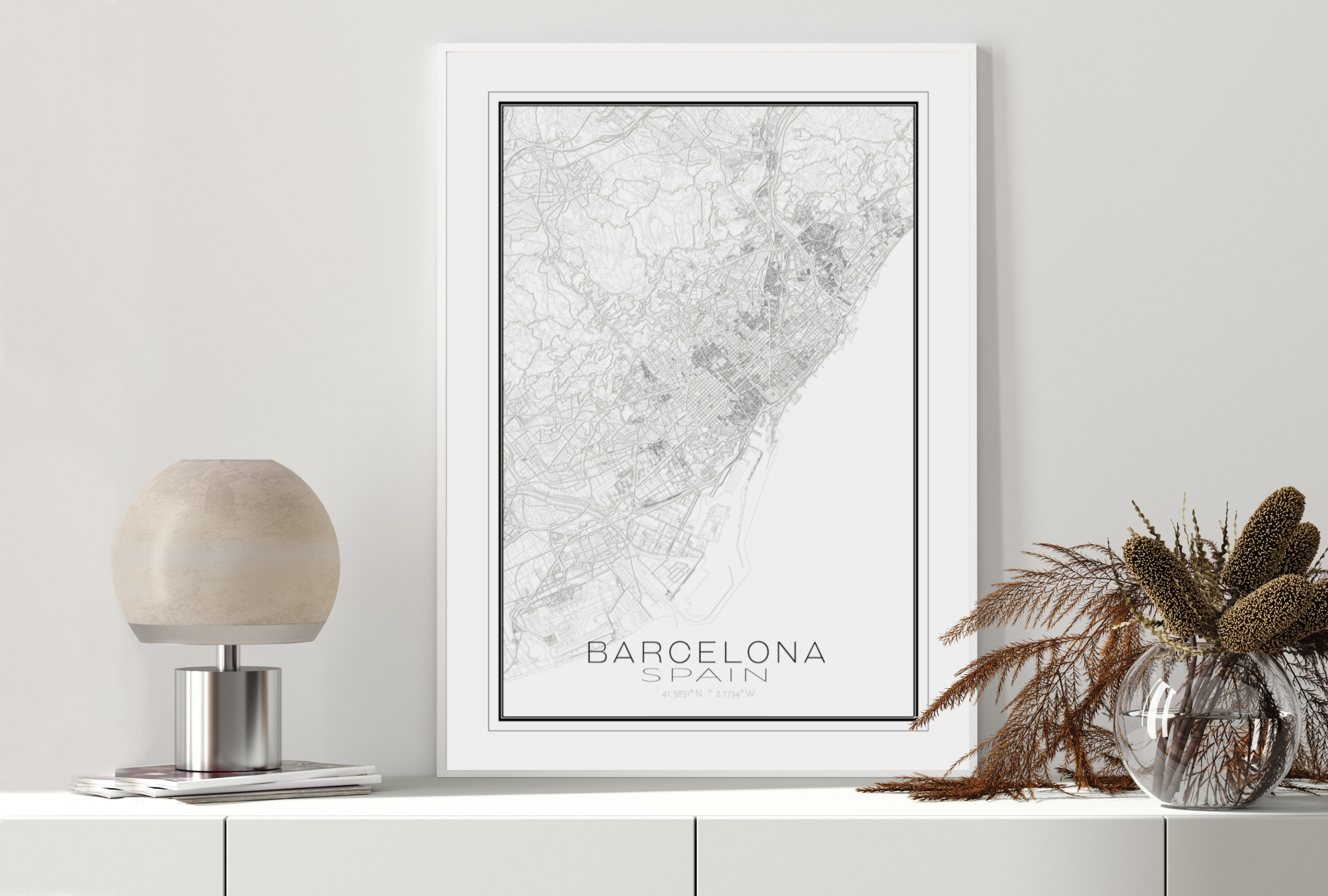 High Resolution Printable Map of Barcelona. Instant Download. - Etsy