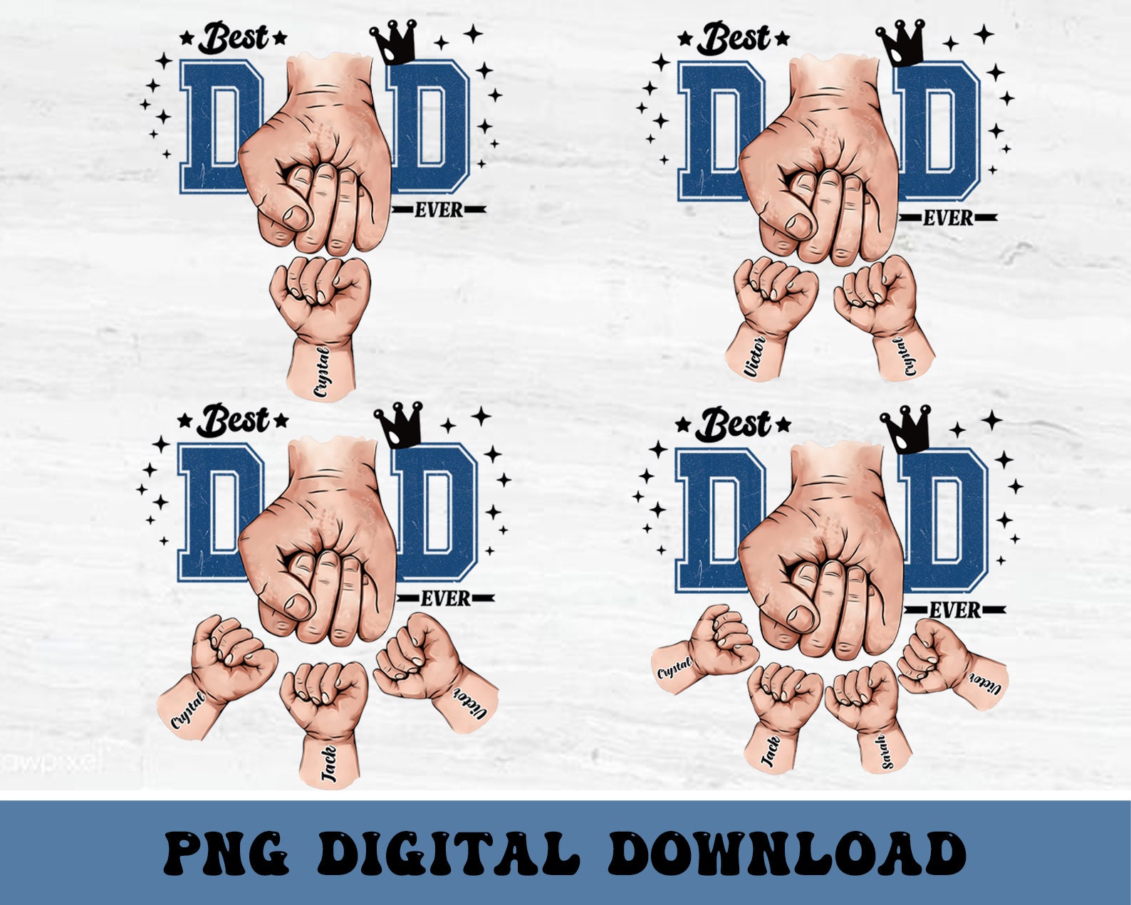 Custom Best Dad Ever Png, Fist Bump Set Png, America Flag Design, Dad ...