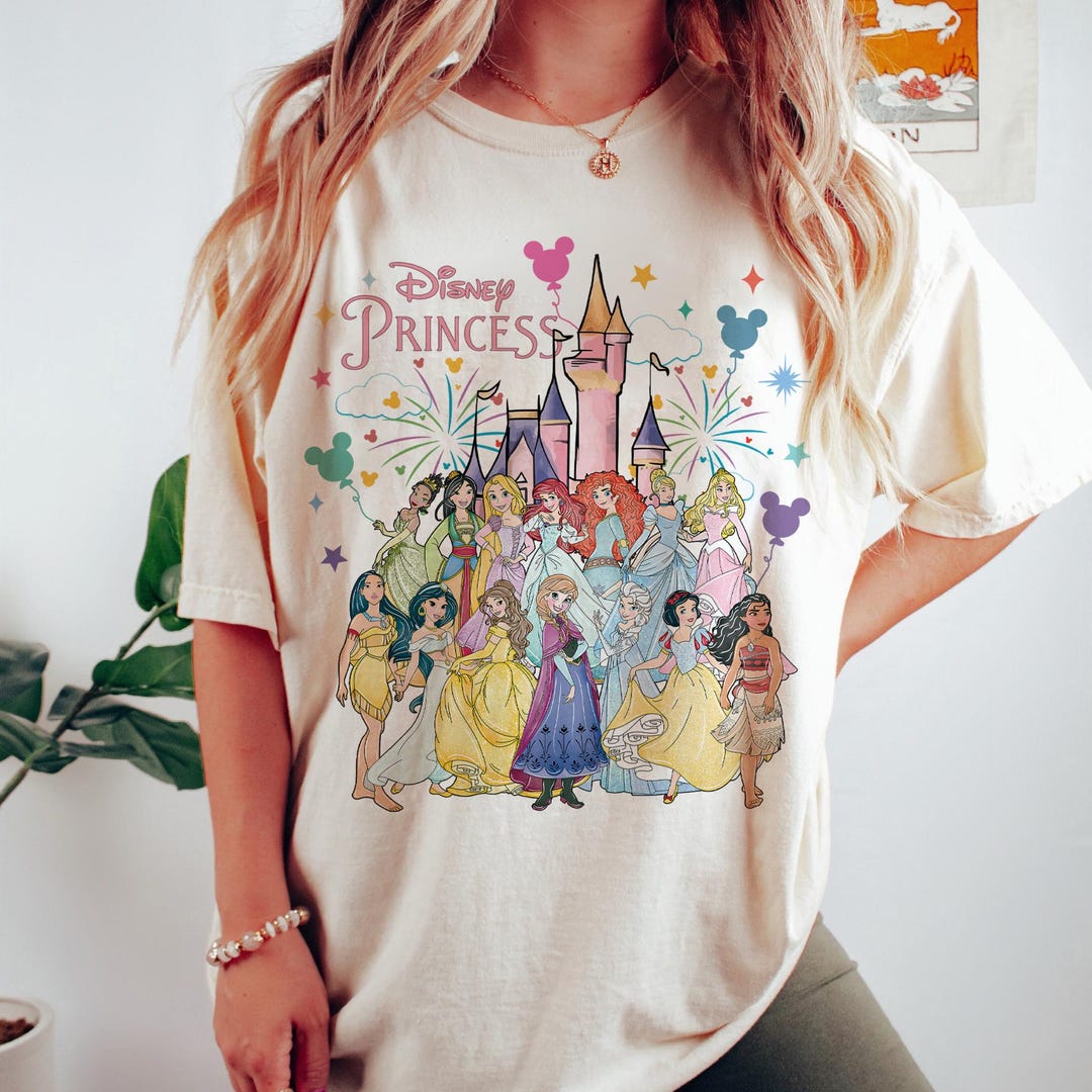 Retro Disney Princess Shirt, WDW Disneyland Castle Princess Girl Trip ...