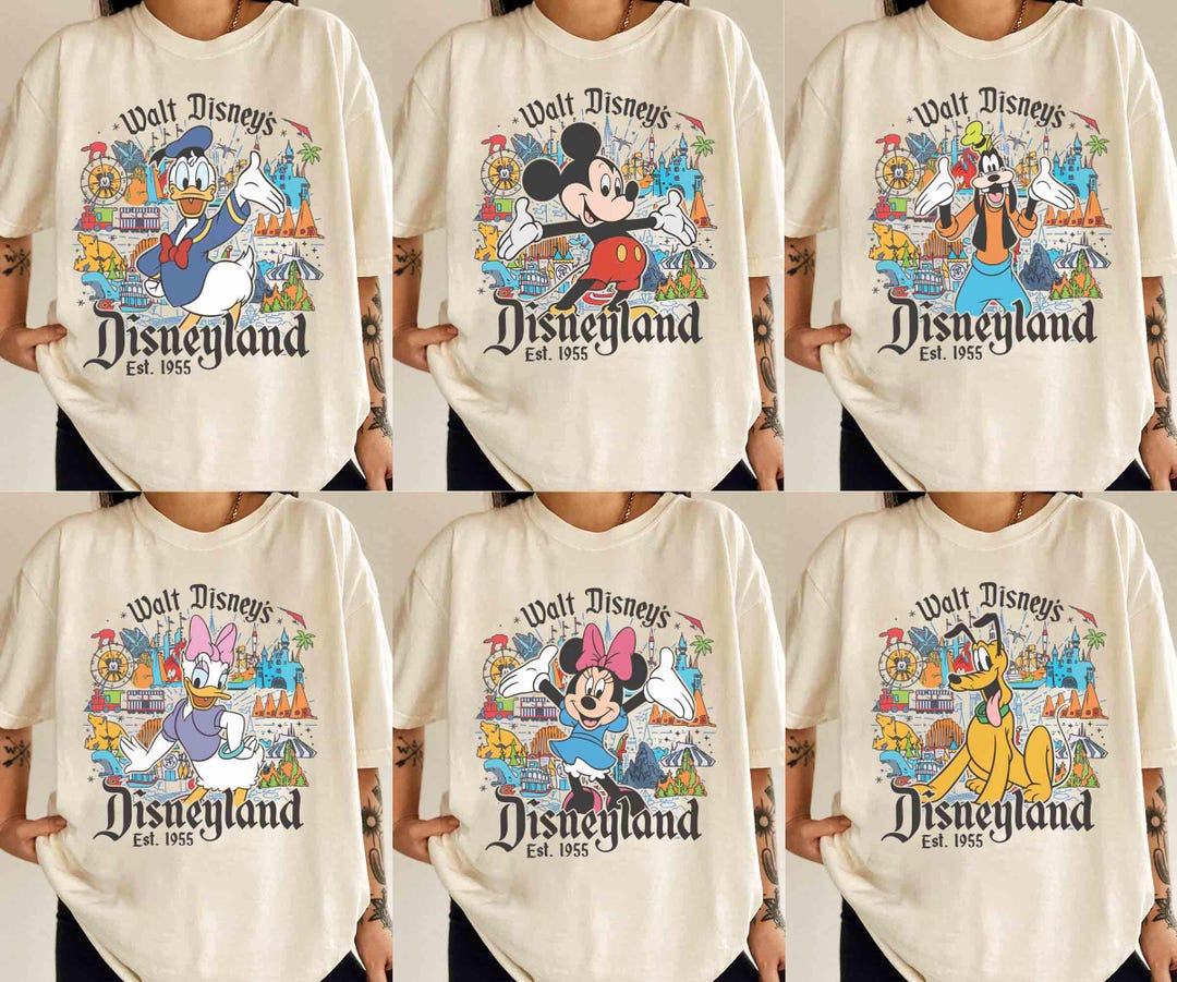 Retro Walt Disney's Disneyland All Characters Shirt, Disneyland Shirt ...