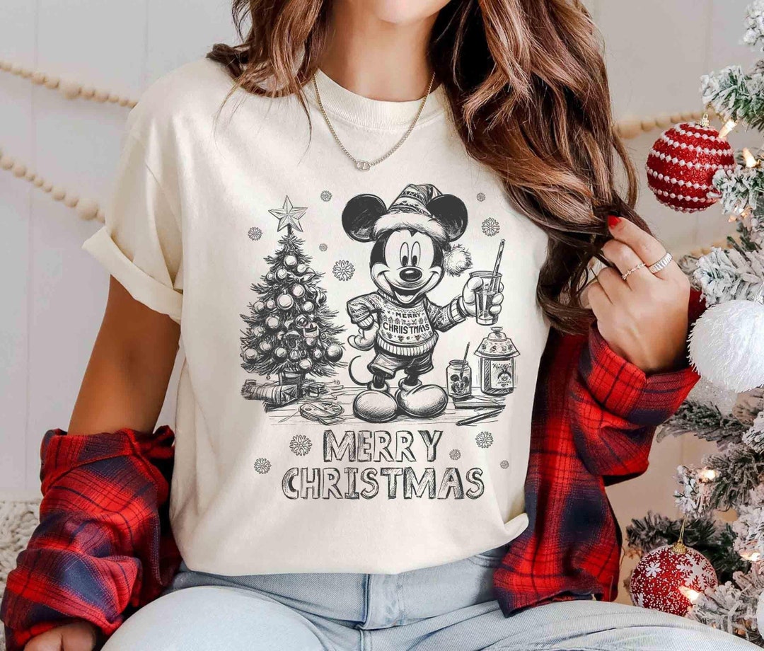 Vintage Retro Merry Christmas Mickey Mouse Shirt, Disney Christmas ...