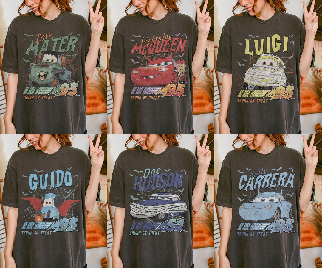 Retro Cars Movie Characters Halloween Shirt, Cars Movie Halloween Shirt ...