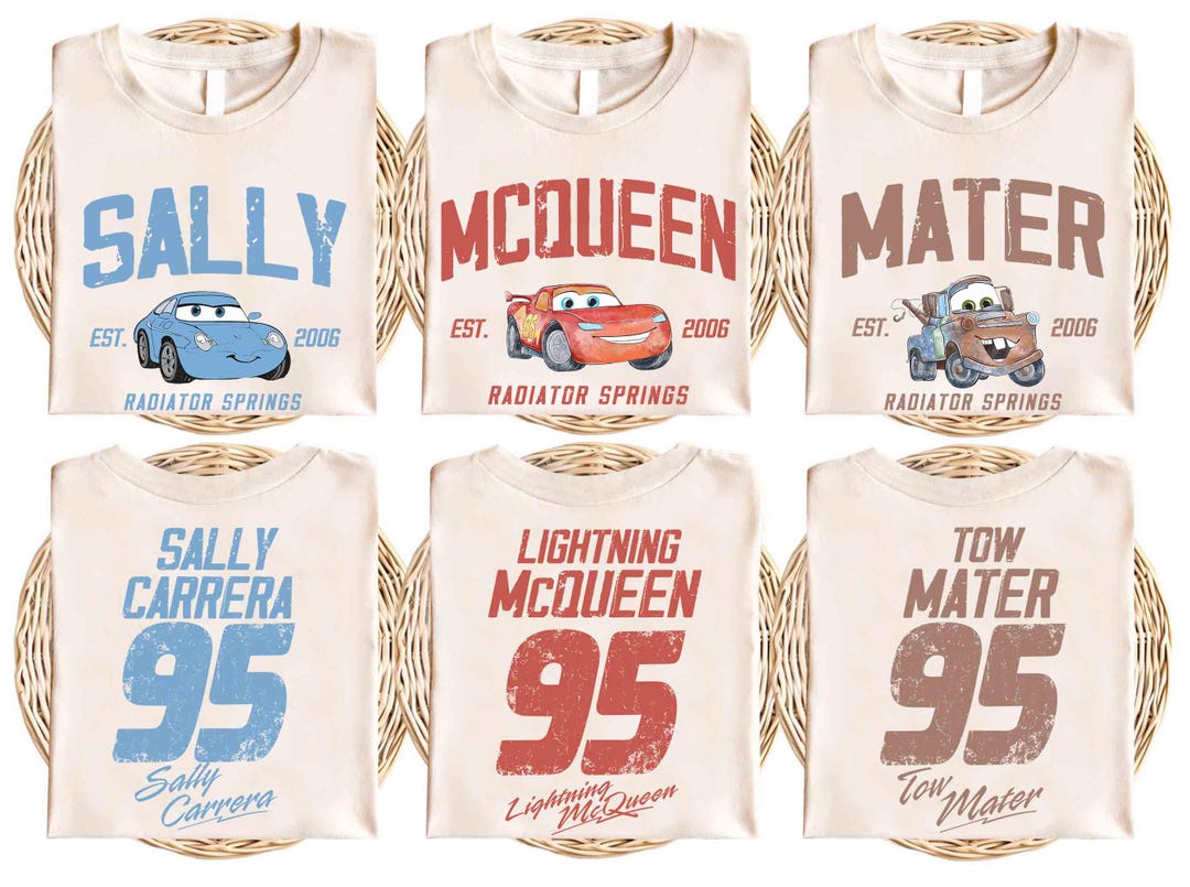 Retro Disney Cars Movie Characters Shirt, Lightning Mcqueen and Friends ...