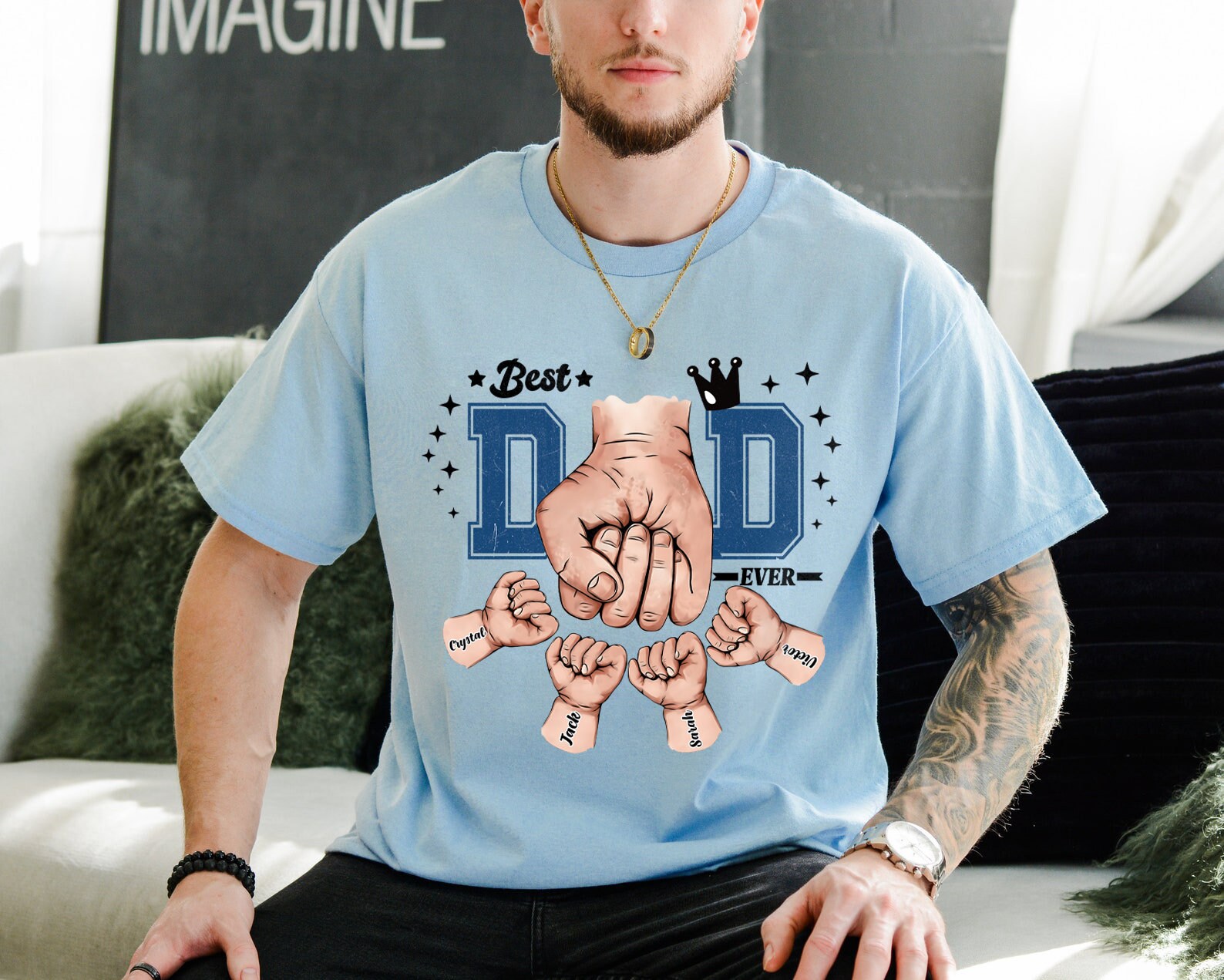 Custom Best Dad Ever Png, Fist Bump Set Png, America Flag Design, Dad ...