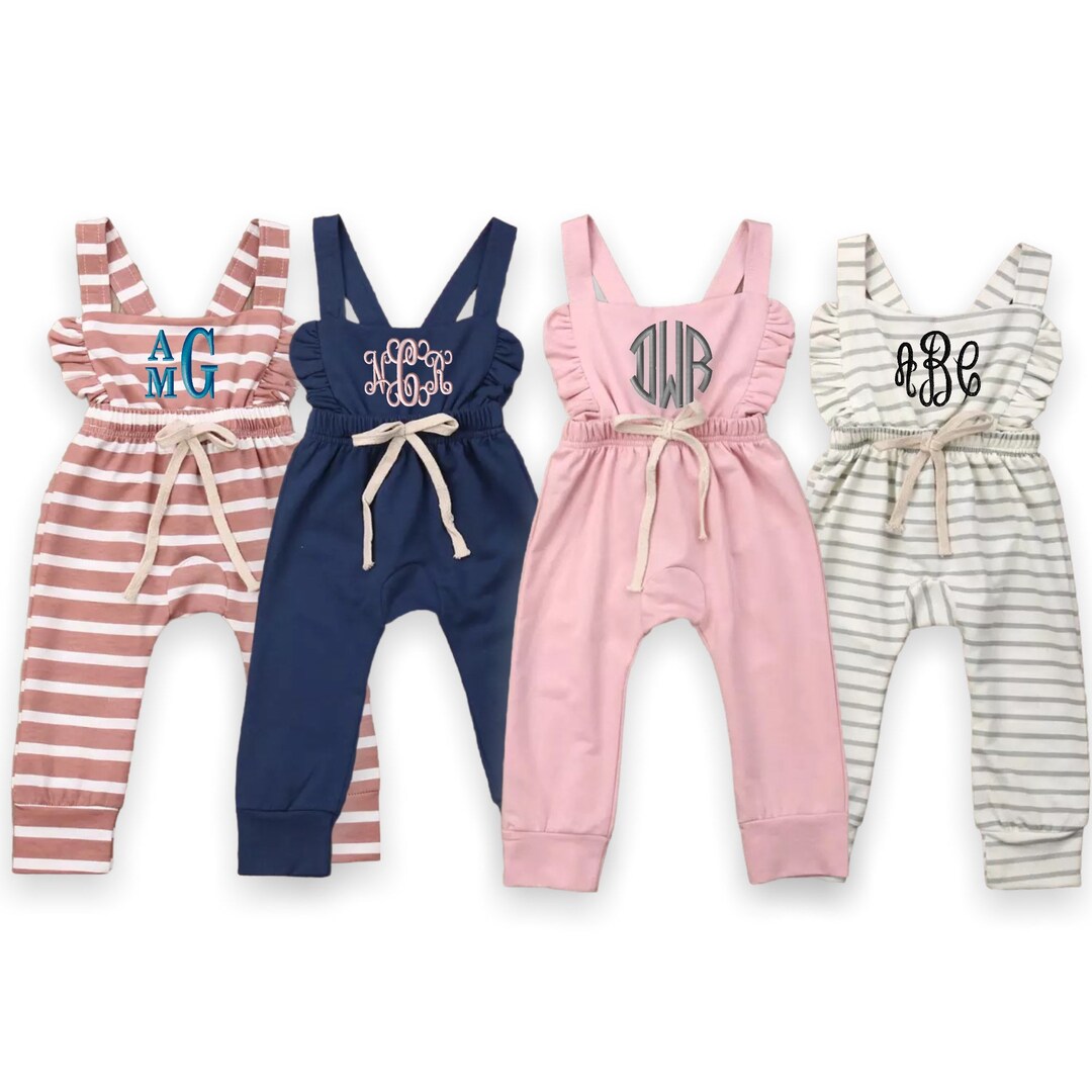 Personalized Baby Girl Romper, Monogrammed Ruffle Romper, All Seasons ...
