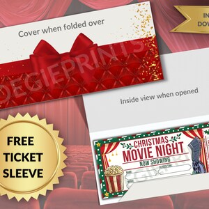 Printable Personalised Surprise Christmas Movie Night Ticket Cinema ...