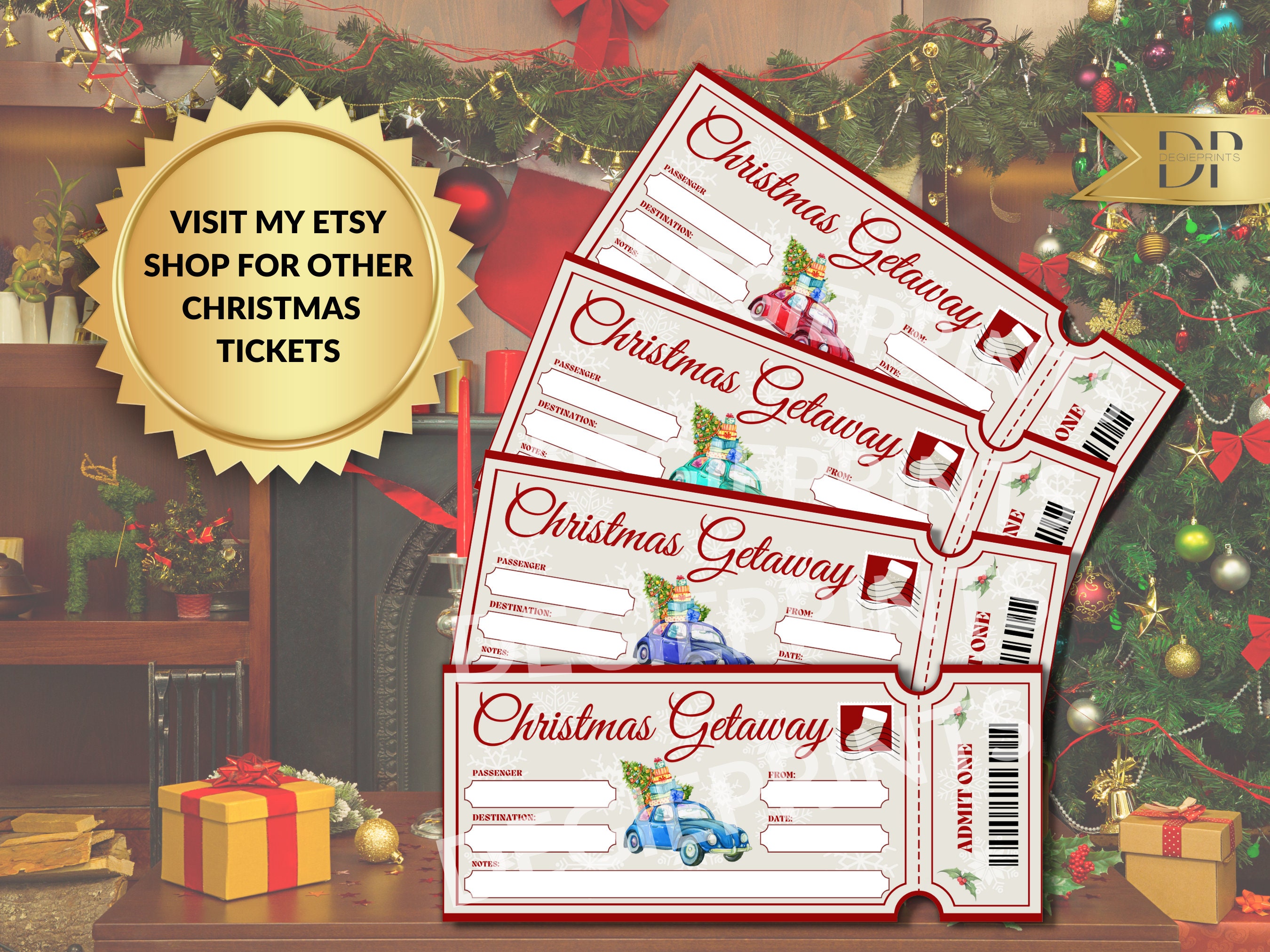 Printable Personalised Surprise Christmas Movie Night Ticket Cinema ...