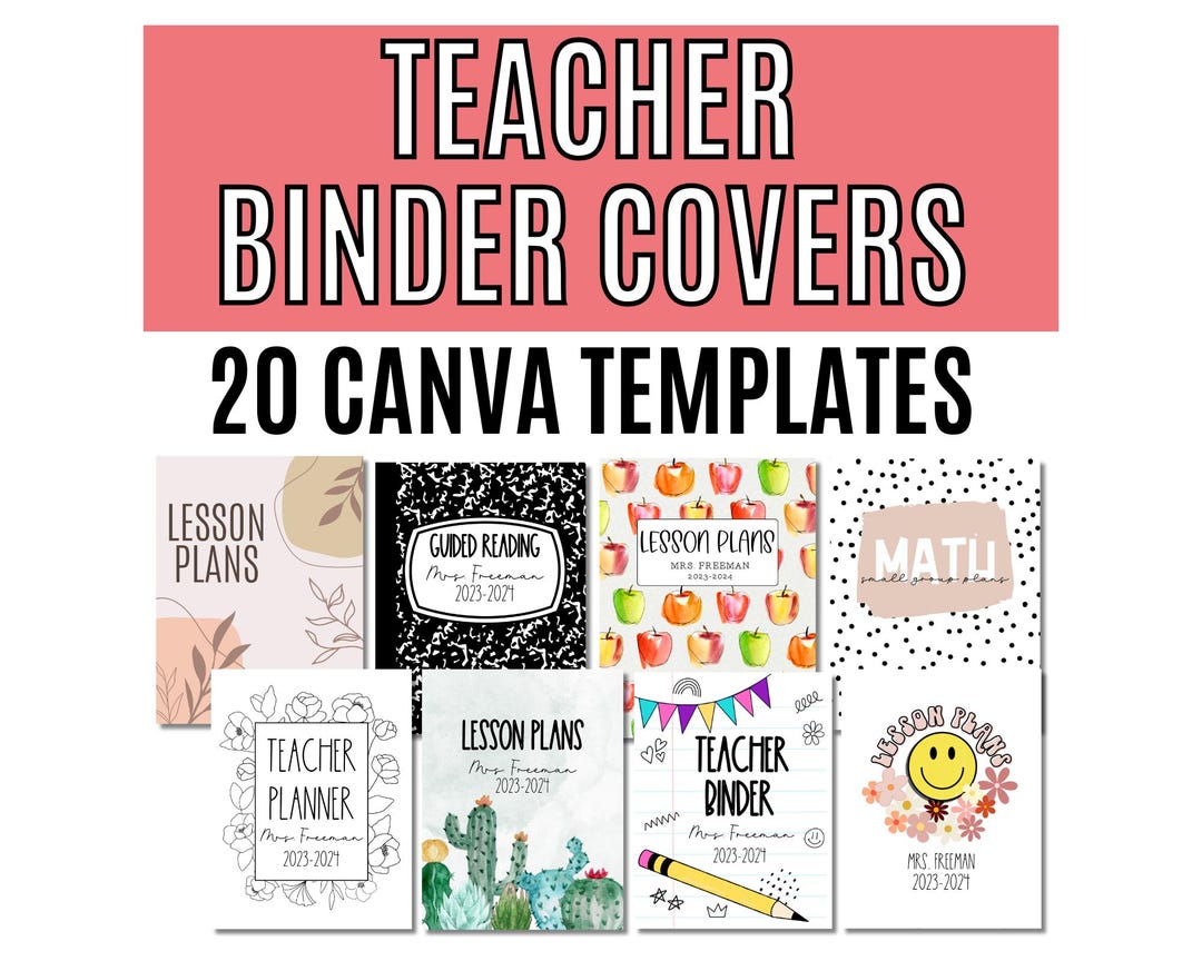 Editable Teacher Binder Cover Templates - Etsy