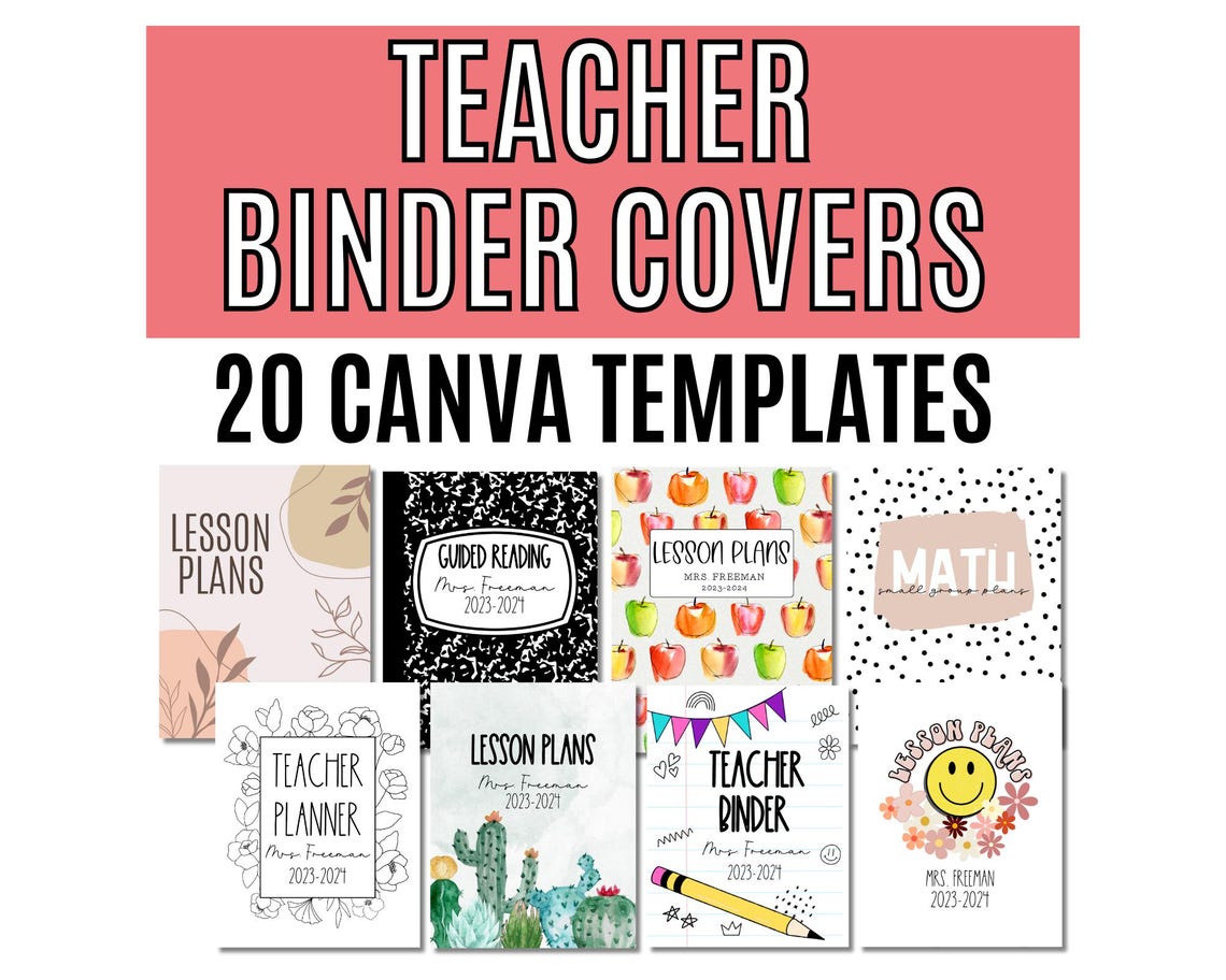 Editable Teacher Binder Cover Templates - Etsy