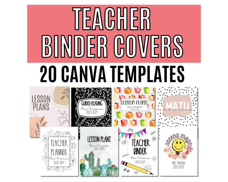 Editable Teacher Binder Cover Templates - Etsy