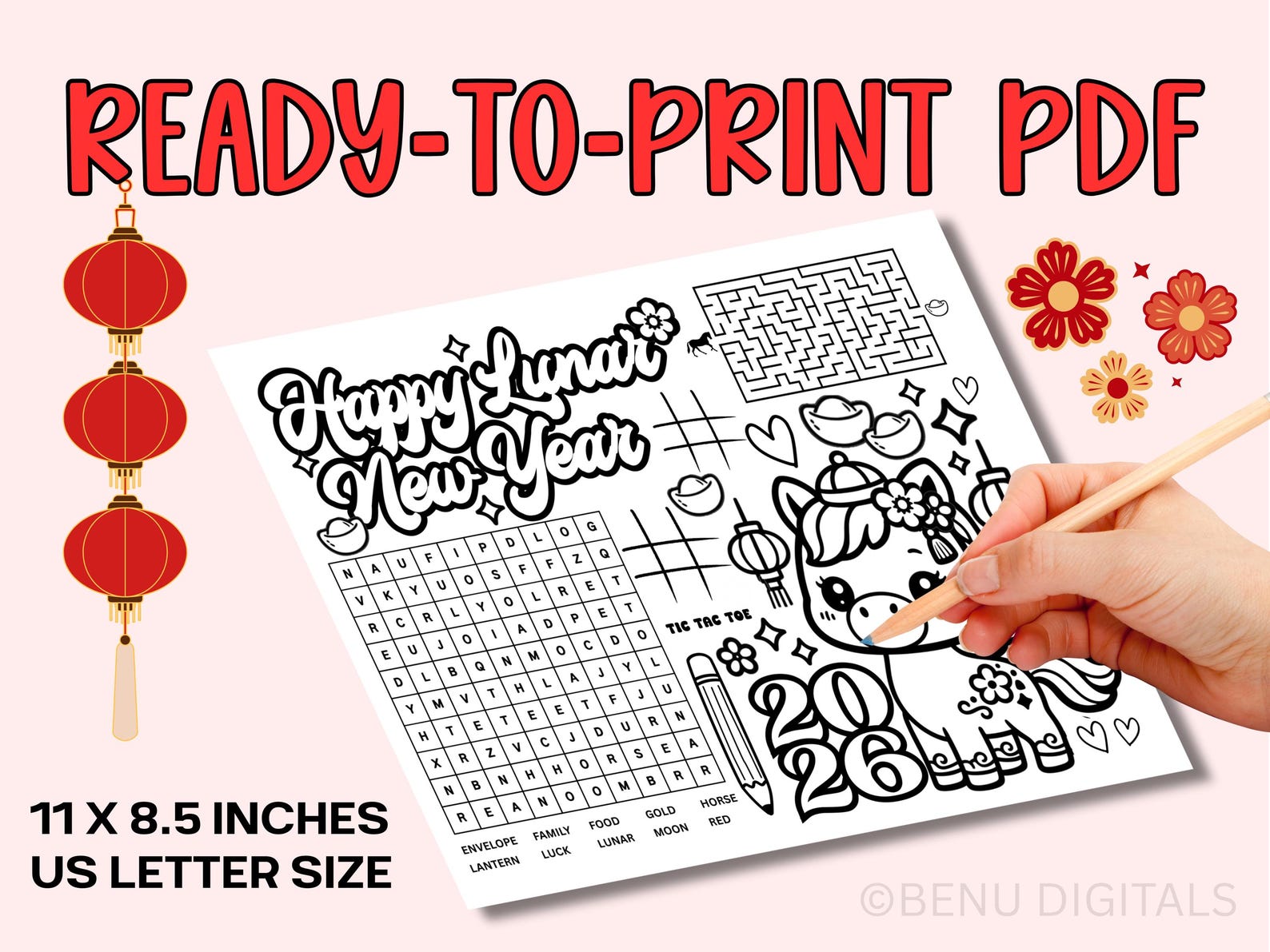 Instant PDF Download 2026 Lunar New Year Activity Placemat | Chinese ...