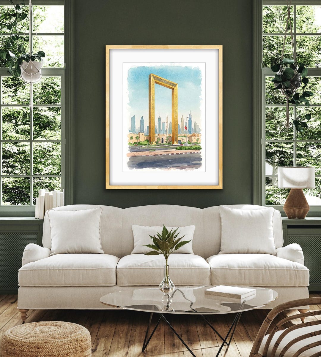 Dubai the Frame Artwork Poster Digital Drawing Download, Travel Art - Etsy