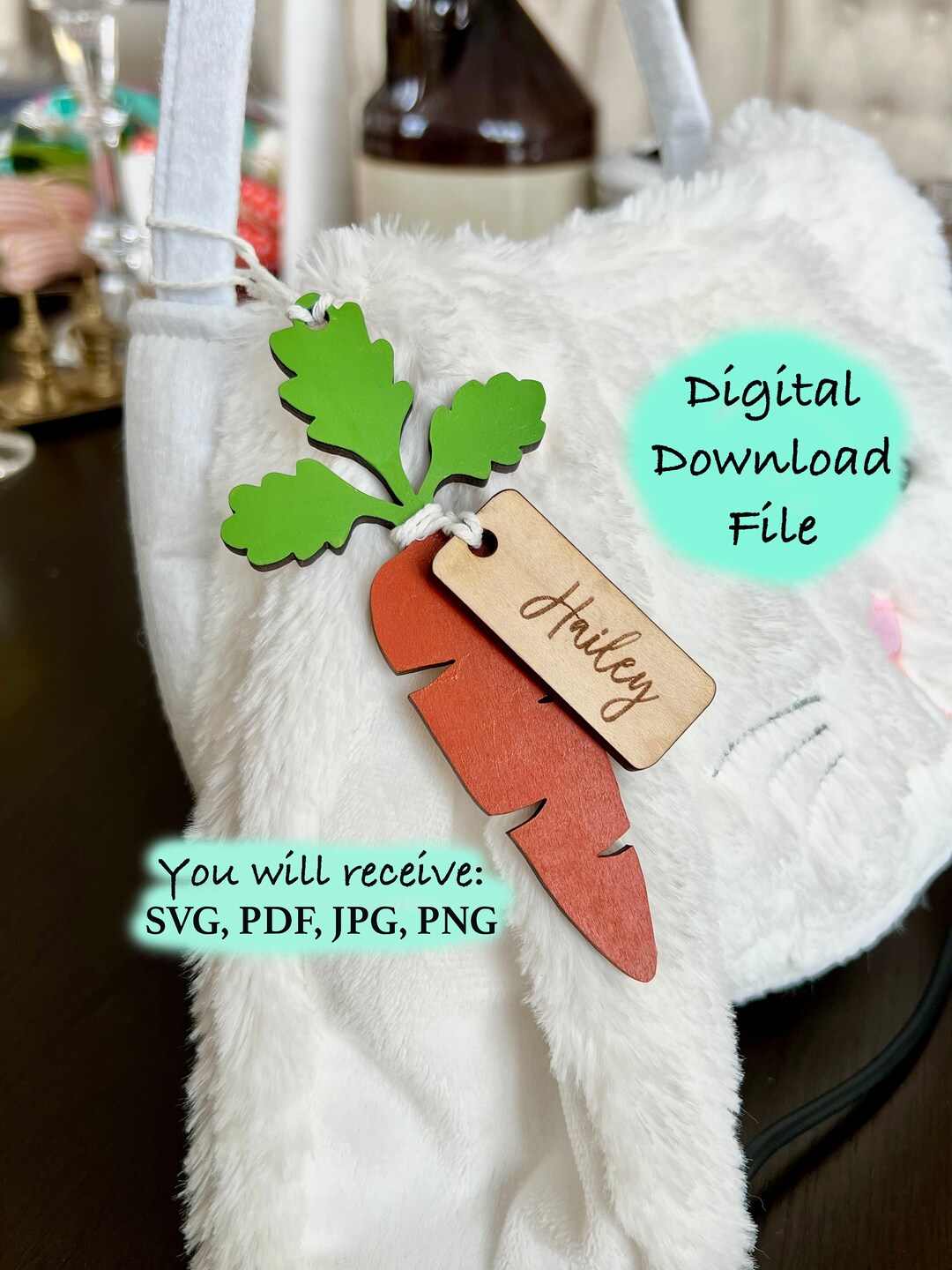 SVG Carrot Tag for Easter Basket, Instant Download Digital File for ...