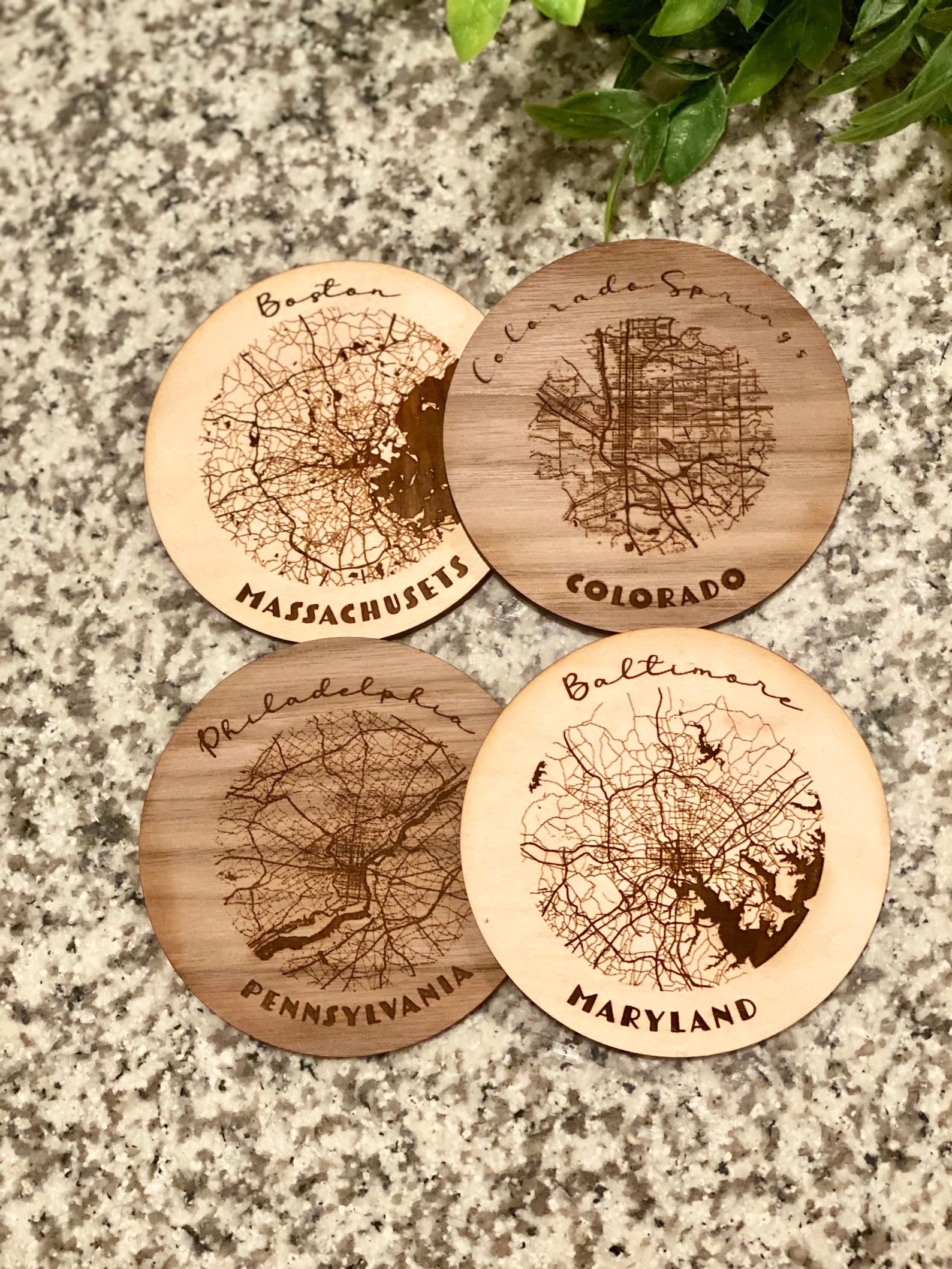 Custom Coaster Set Laser Engraved Coaster Personalized - Etsy Italia