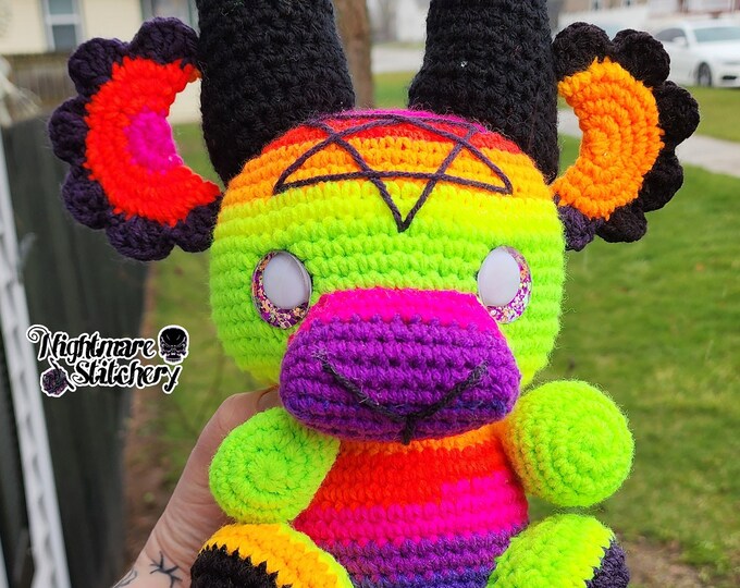 Baby Goat, Baphomet, Goat Doll, Rainbow Baphomet, Gothic Stuffie ...
