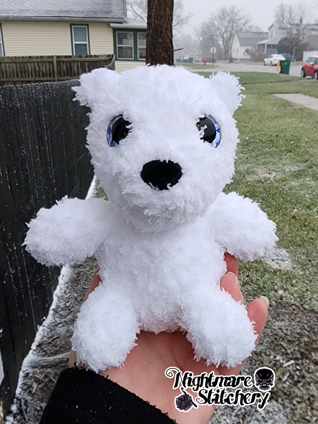 Plushy Polar Bear, Polar Bear, Baby Bear, Fuzzy Bear, Handmade Polar ...