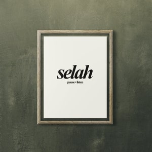 Selah Printable Wall Art - Christian Wall Art - Printable Christian Art ...