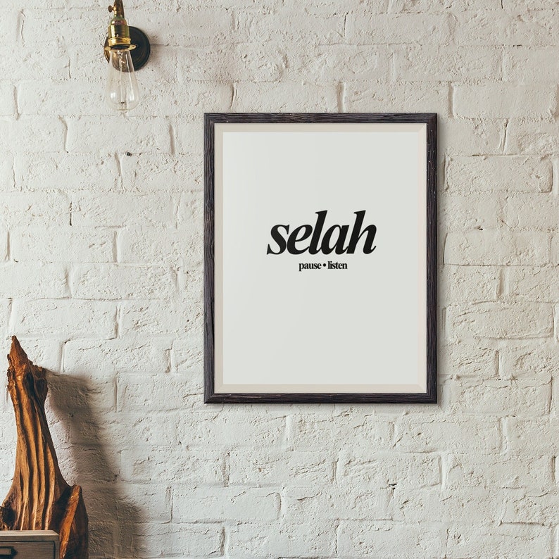 Selah Printable Wall Art - Christian Wall Art - Printable Christian Art ...
