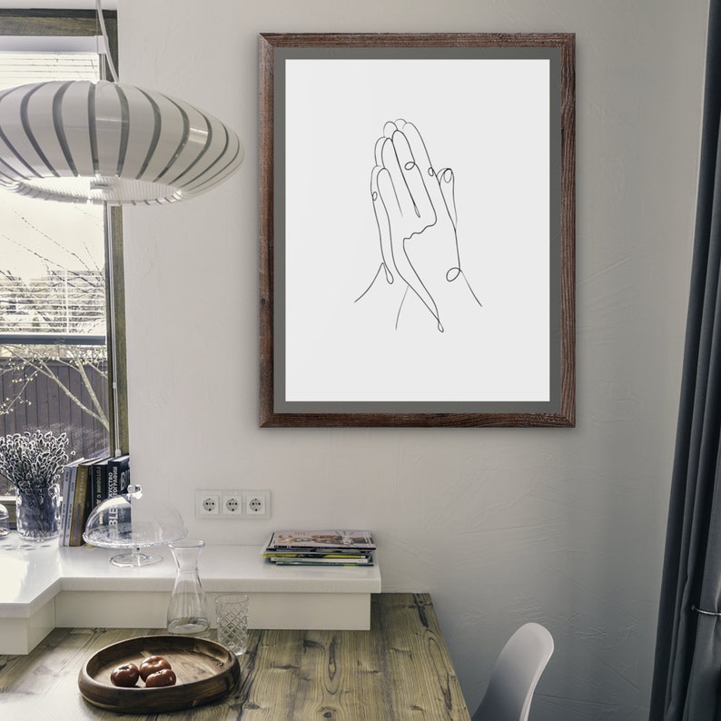 Praying Hands Printable Minimalistic Art - Christian Wall Art ...