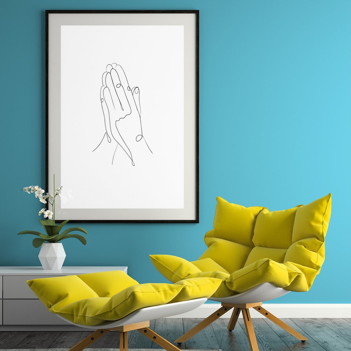 Praying Hands Printable Minimalistic Art - Christian Wall Art ...