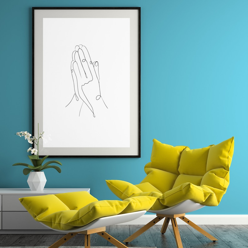 Praying Hands Printable Minimalistic Art - Christian Wall Art ...