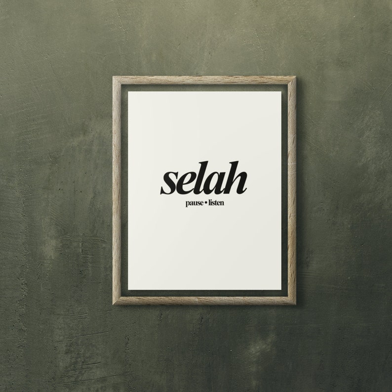 Selah Printable Wall Art - Christian Wall Art - Printable Christian Art ...