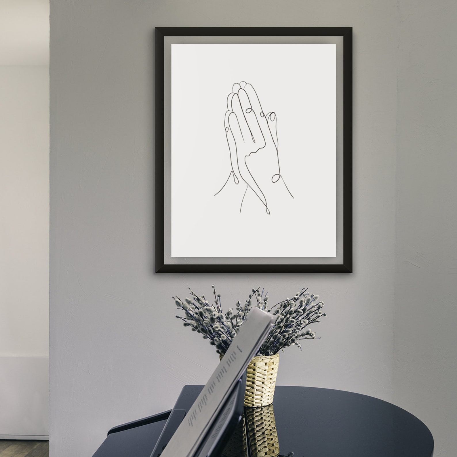 Praying Hands Printable Minimalistic Art - Christian Wall Art ...