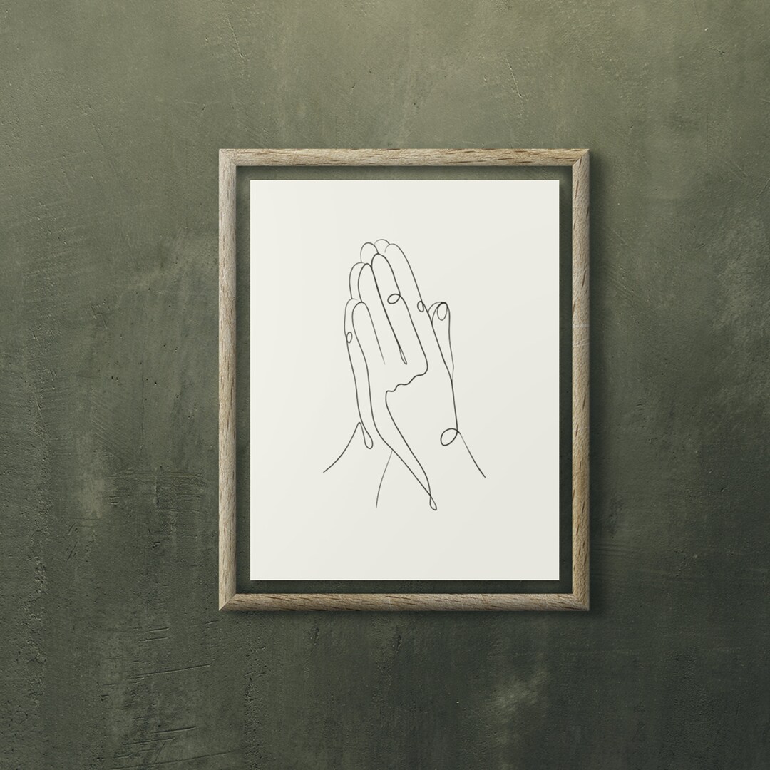 Praying Hands Printable Minimalistic Art - Christian Wall Art ...