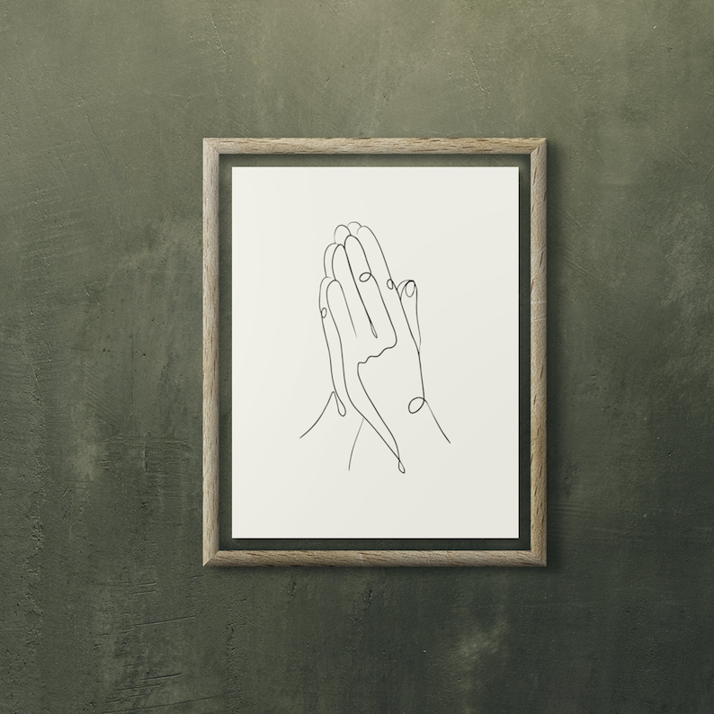 Praying Hands Printable Minimalistic Art - Christian Wall Art ...