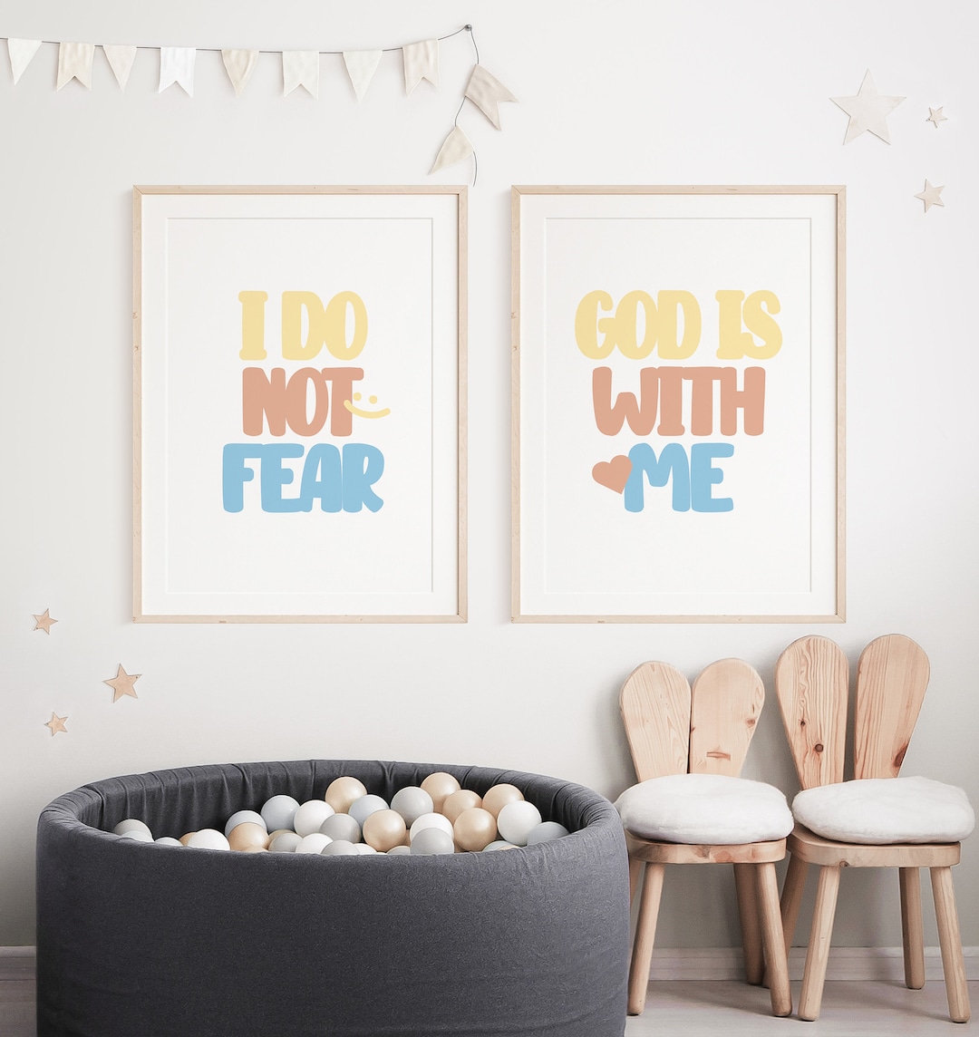 Christian Nursery Wall Decor - Bible Verse Wall Art for Kids - Church ...