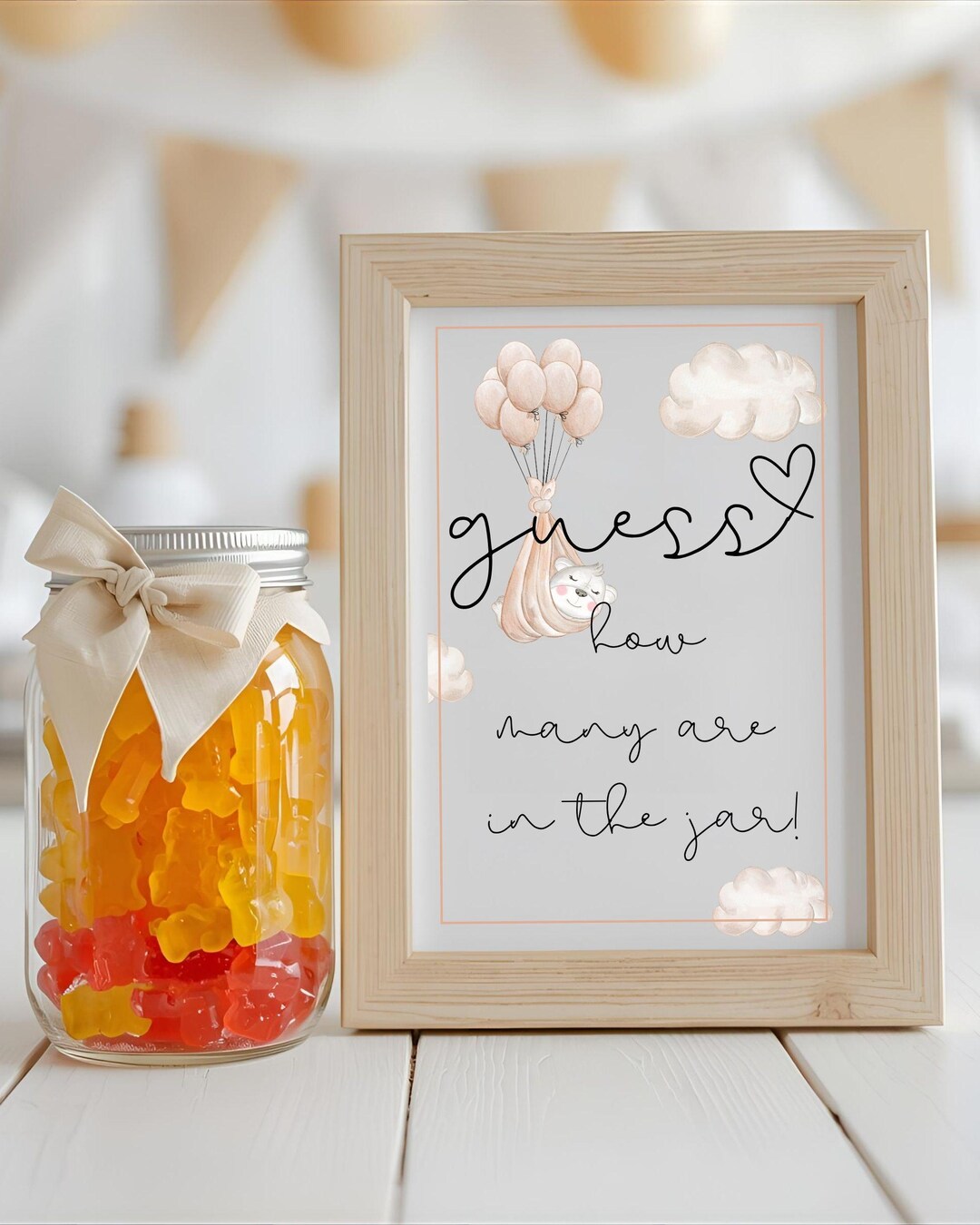 Guess How Many Game Shower Game Party Activity, Display Sign and Cards ...