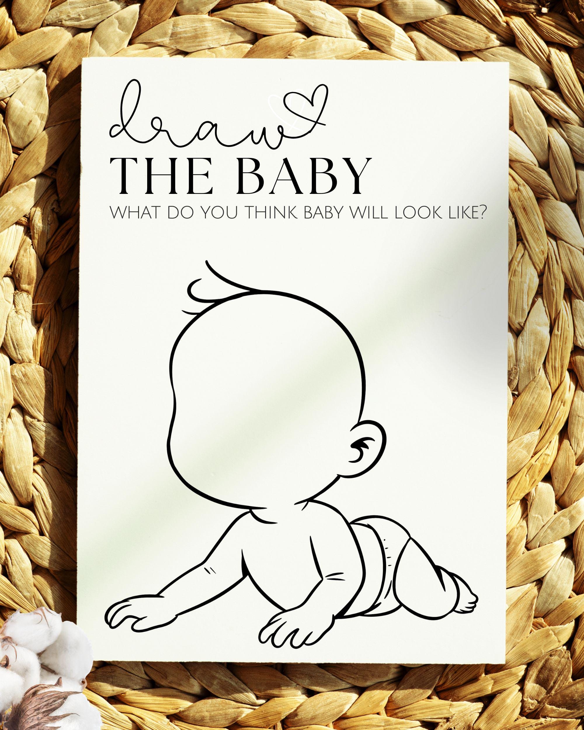 Draw the Baby | Funny Instant Download, Baby Shower Games, Draw Baby ...