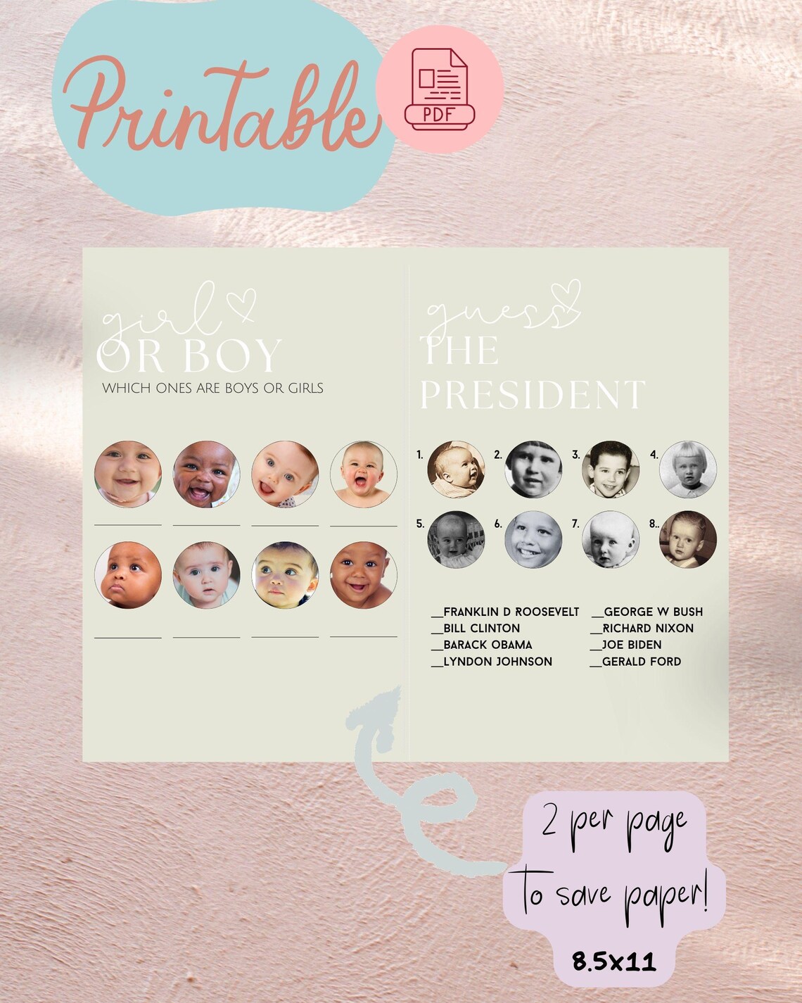 Funny Baby Shower Games,funny Baby Shower Bundle,modern Baby Shower ...