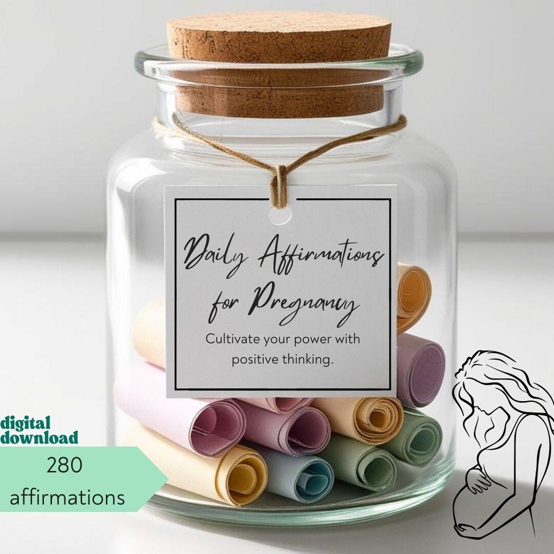Pregnancy Card Daily Affirmations Jar, Positive Quotes for Self-care ...