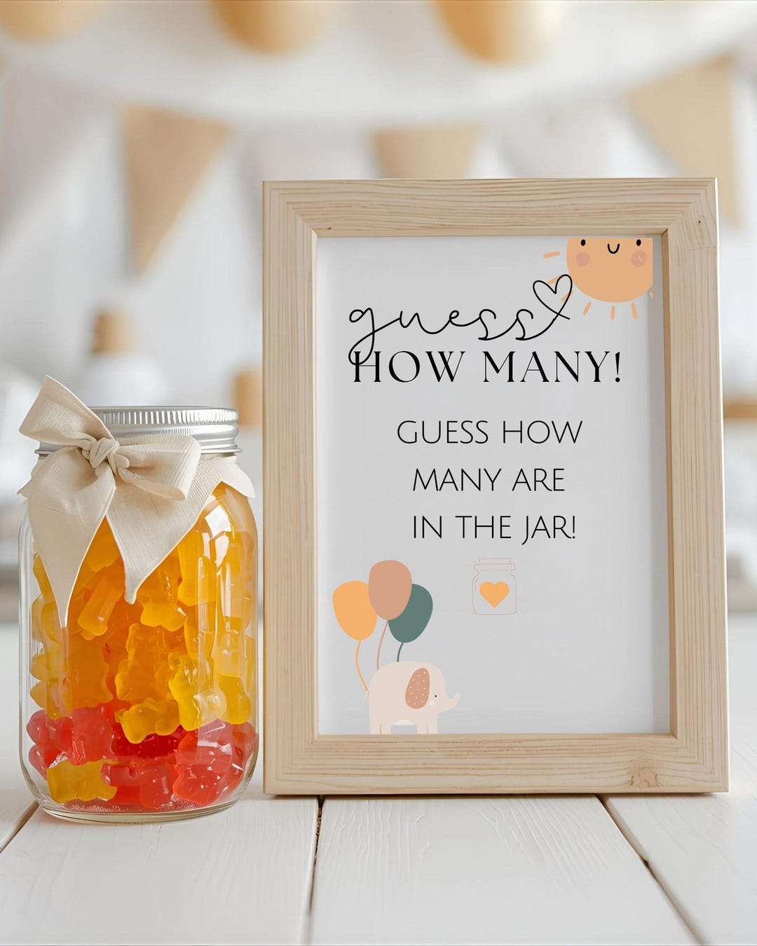Guess How Many Game Shower Game Party Activity, Display Sign and Cards ...