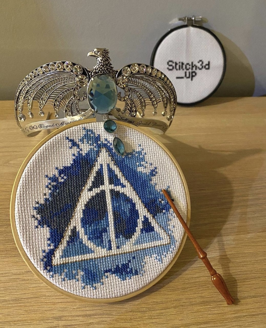 Ravenclaw Deathly Hallows Cross Stitch Hoop - Etsy