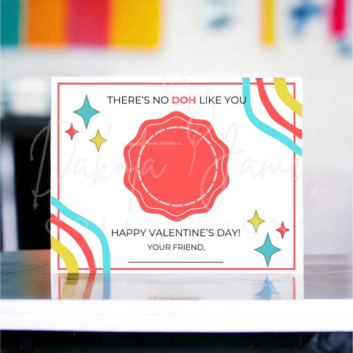 PRINTABLE Valentines Day Cards for Kids Classroom, Play-doh Valentine's ...