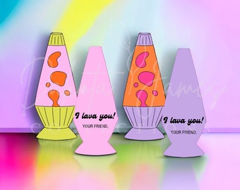 PRINTABLE Retro Valentine’s Day Card and Gift, Kids Classroom I Lava ...